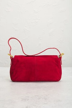 Fendi Suede Baguette Shoulder Bag
