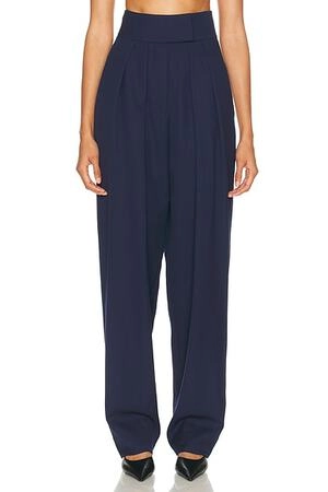 HELSA High Waist Pleated Suit Trouser - Navy