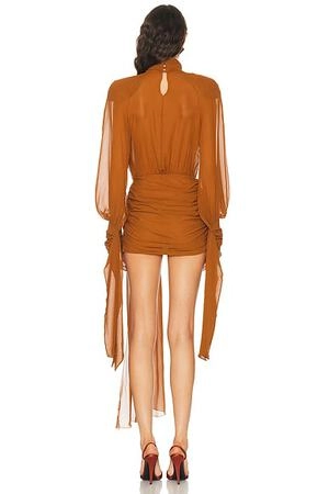 ROWEN ROSE Bow Neck Mini Dress