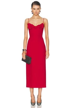 Magda Butrym Floral Applique Midi Dress