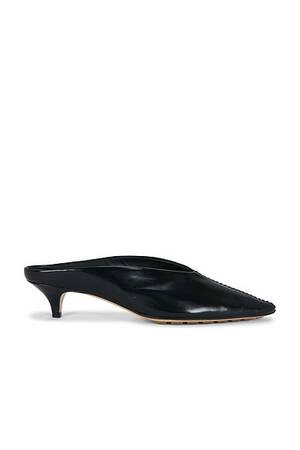 Bottega Veneta Vesta Kitten Heel Mule - Black