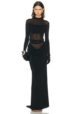 Burc Akyol For Fwrd Jersey Caryatid Dress - Black
