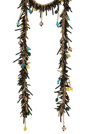 Dries Van Noten Handmade Bead Embroidered Scarf Necklace