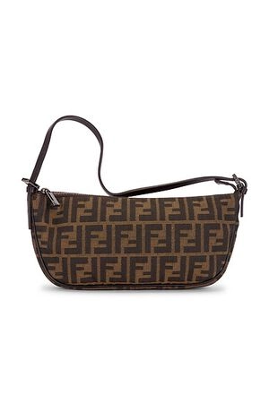 Fendi Zucca Pochette Shoulder Bag - Brown