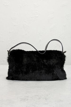Fendi Rabbit Fur Baguette Shoulder Bag