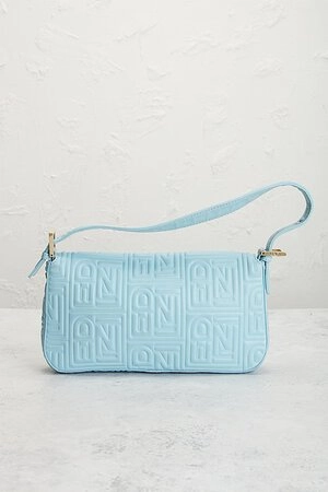 Fendi Logo Embossed Baguette Shoulder Bag