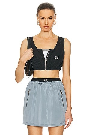 Miu Miu Cropped Tank Top - Nero