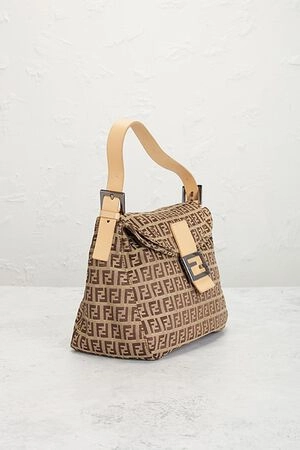 Fendi Zucchino Mama Baguette Shoulder Bag