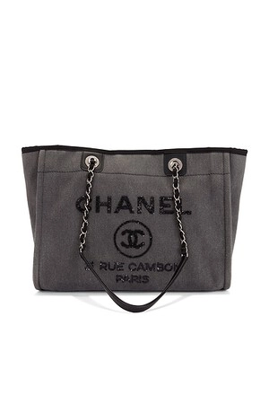 Chanel Small Deauville Tote Bag - Gray