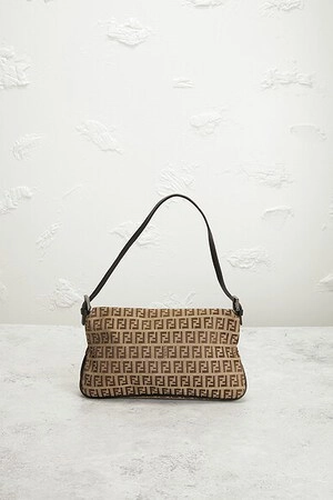 Fendi Zucchino Baguette Shoulder Bag - Brown