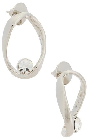 Dries Van Noten Sculptural Loop Earrings With Crystal