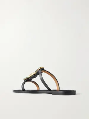 AMANU The Matobo Embellished Leather Sandals