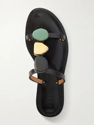 AMANU The Matobo Embellished Leather Sandals