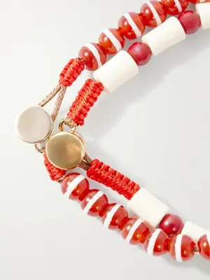 ROXANNE ASSOULIN Set Of Two Paprika Agate Beaded Bracelets