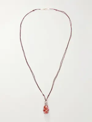 ROXANNE ASSOULIN The Net Stone Carnelian Pendant Necklace - Red