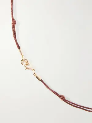 ROXANNE ASSOULIN Carnelian Pendant Necklace With Crocheted Netting - Red
