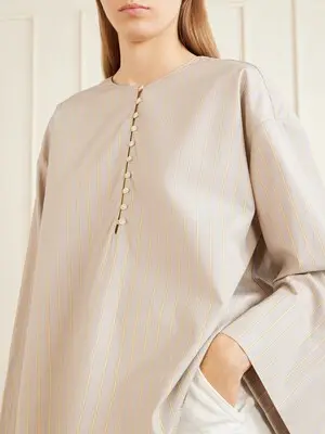 KALLMEYER Marguerite Striped Cotton-poplin Blouse