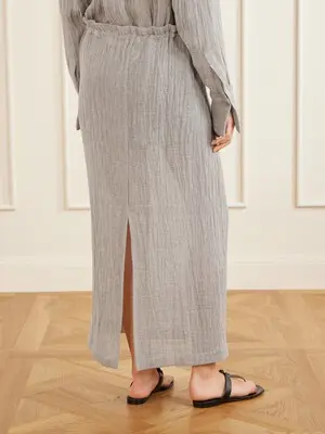 KALLMEYER Regina Linen-blend Gauze Midi Skirt
