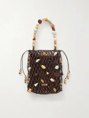 Cult Gaia Mercier Bead-embellished Mini Bag - Brown