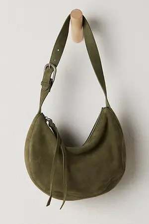 FP COLLECTION Sina Suede Shoulder Bag - Olive