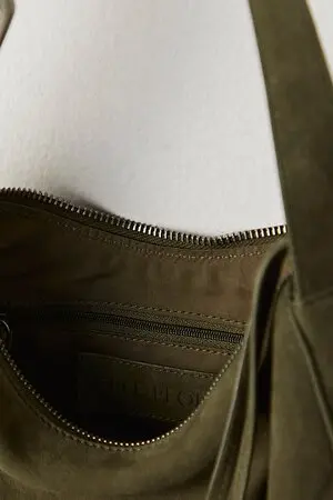 FP COLLECTION Sina Suede Shoulder Bag - Olive