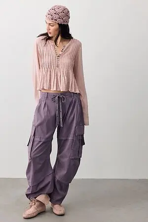 We The Free Twill Cargo Trousers - Aged Plums