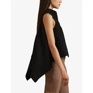 REISS Simone Drape Woven Top