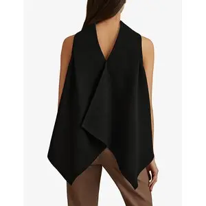REISS Simone Drape Woven Top