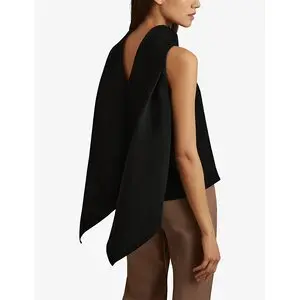 REISS Simone Drape Woven Top