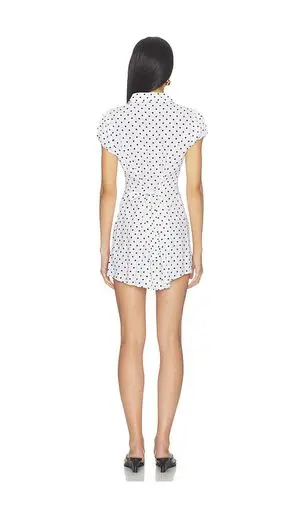 GUIZIO Liana Polka Dot Mini Dress - White