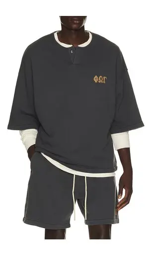 Fear Of God 3/4 Henley Sweatshirt - Grey