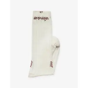Marni Mending-embroidered Cotton-blend Mid-calf Socks