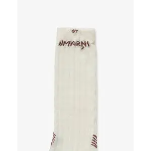 Marni Mending-embroidered Cotton-blend Mid-calf Socks