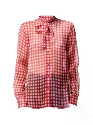 Ermanno Scervino Gingham-check Pussy-bow Shirt