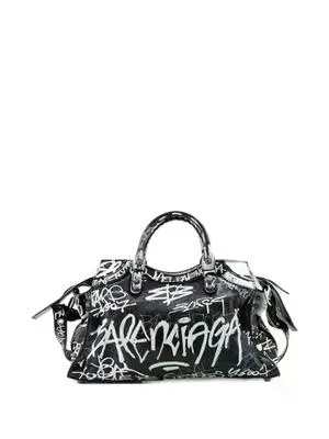 Balenciaga Neo Cagole Graffiti City Leather Medium Tote Bag