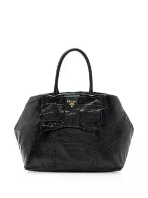 Prada Nappa Fiocco Bow Tote Bag - Black