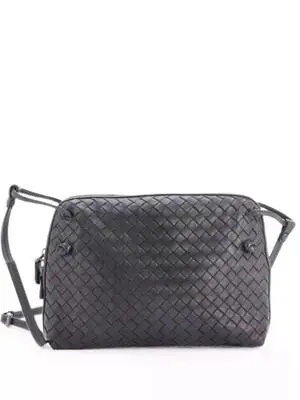 Bottega Veneta Nodini Intrecciato Nappa Small Crossbody Bag - Black