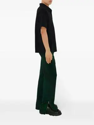 Burberry Logo-embroidered Striped Polo Shirt - Black