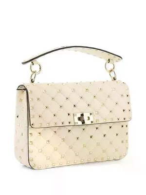 Valentino Garavani Rockstud Spike Quilted Leather Tote Bag - Neutrals