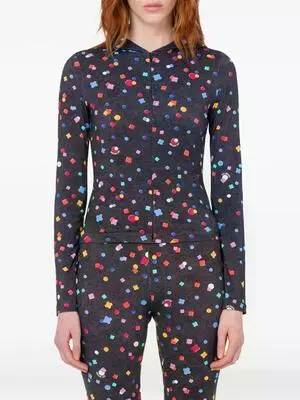 Moschino Printed Technical Nylon Hooded Zip T-shirt