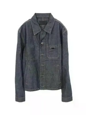 Prada Chambray Blouson Denim Jacket - Blue