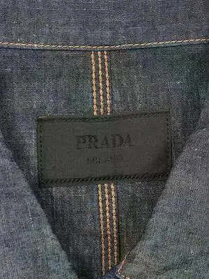 Prada Chambray Blouson Denim Jacket - Blue
