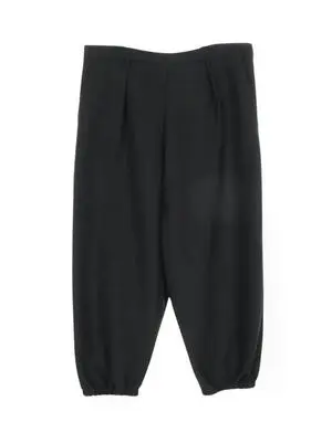 Saint Laurent 2020s Pleated Elasticated-cuff Trousers - Black