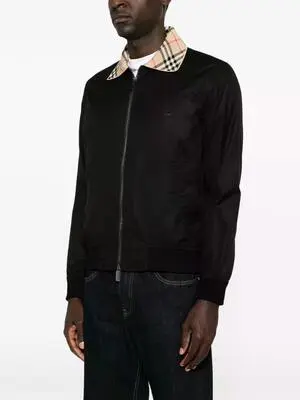 Burberry Check Collar Zip-up Jacket