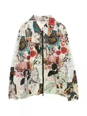 Fendi Printed Zip-up Blouson Jacket - Neutrals