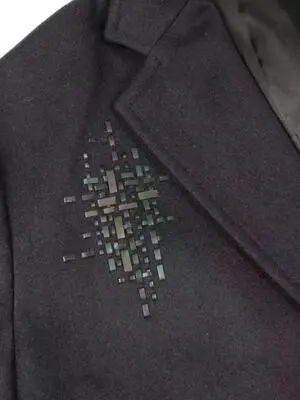 Hermès 2010s Leather-appliqué Single-breasted Blazer