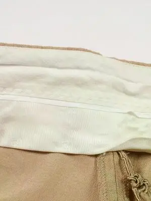 Fendi 2000s Ff Logo Embroidery Linen Trousers