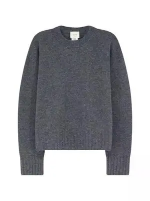 ALYSI Ribbed-trim Crew-neck Wool Sweater - Grey