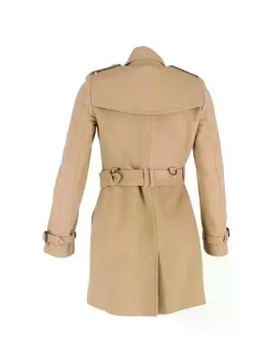 Burberry Double-breasted Belted Wool Peacoat - Brown