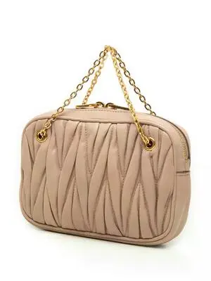Miu Miu 2010-2026 Matelasse Nappa Pouch With Chain Handbag
